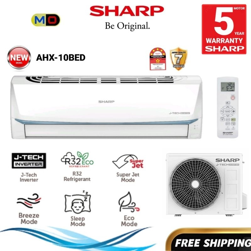 [FREE SHIPPING] SHARP 1HP 1.5HP 2HP AIRCOND J-TECH INVERTER & NON INVERTER AIR CONDITIONER ...