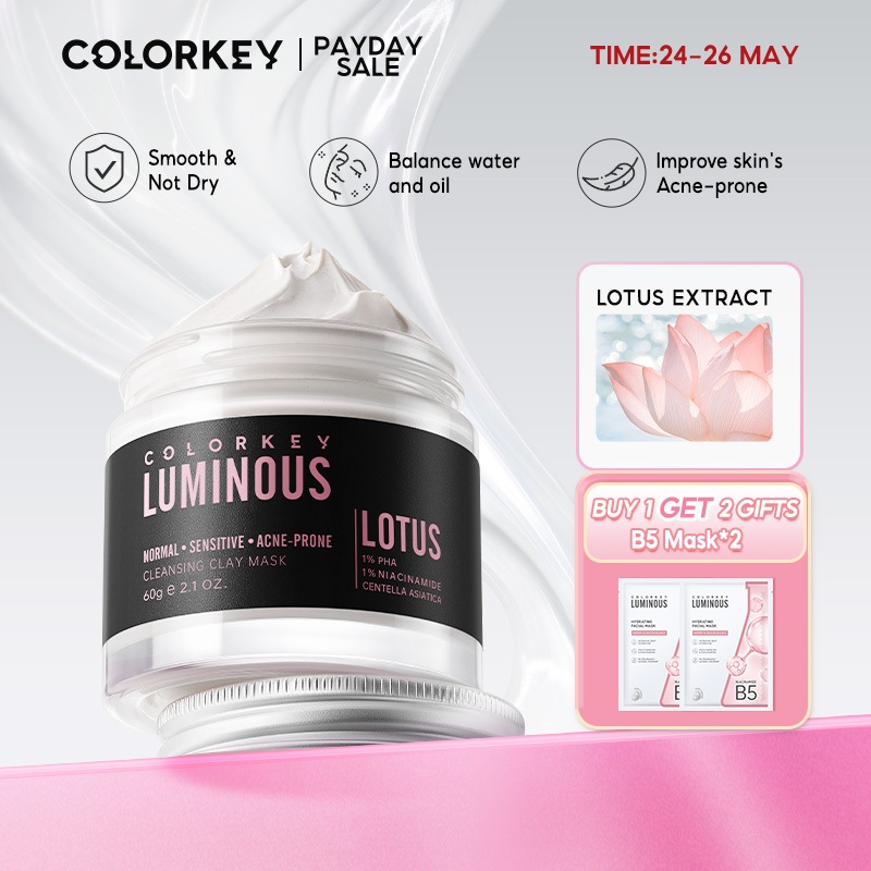 COLORKEY Luminous Hydrating Lotus Clay Mask (60g) | Shopee Malaysia