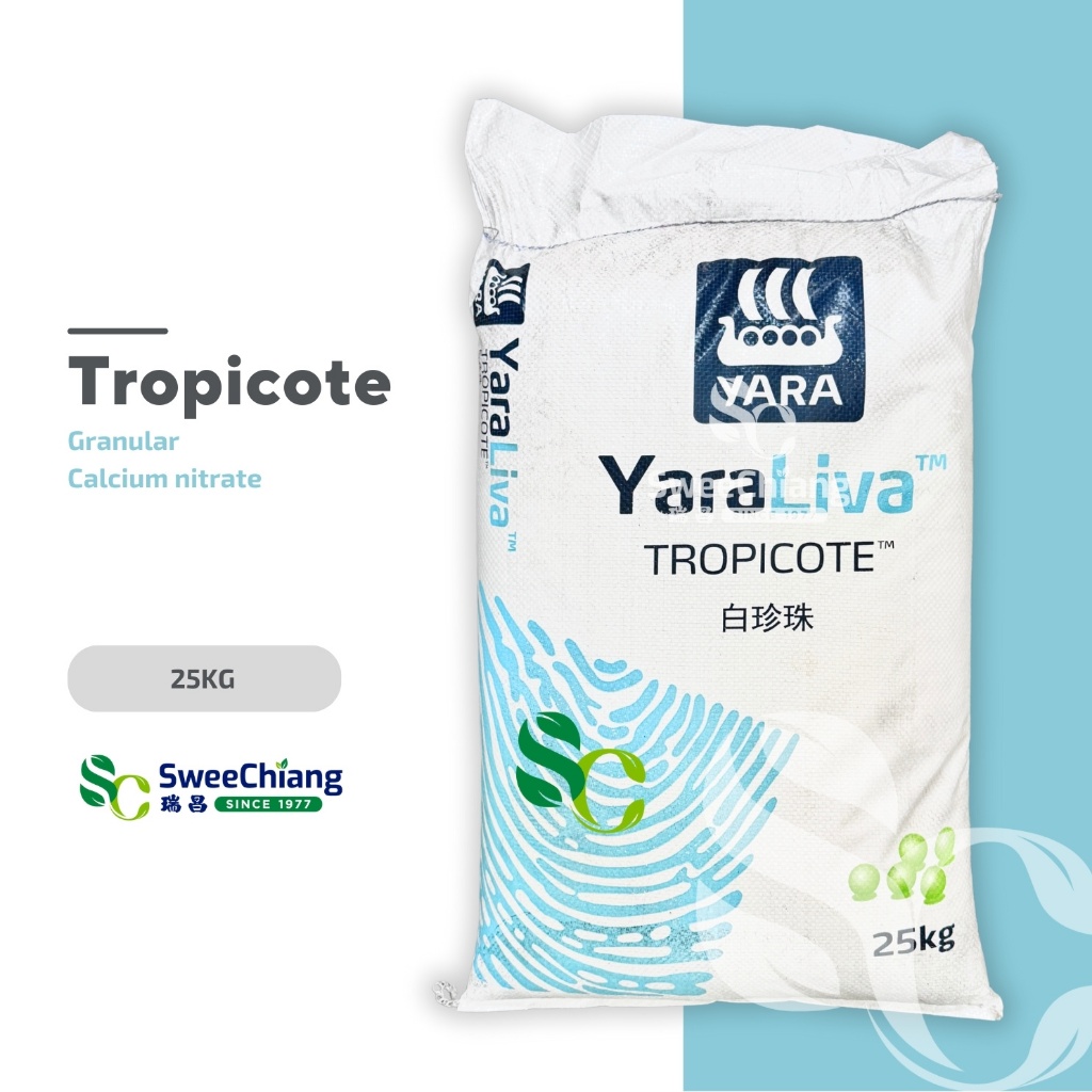 YaraLiva Tropicote 25kg 白珍珠硝酸铵钙肥料Prilled Calcium Nitrate Baja Gemuk NPK ...