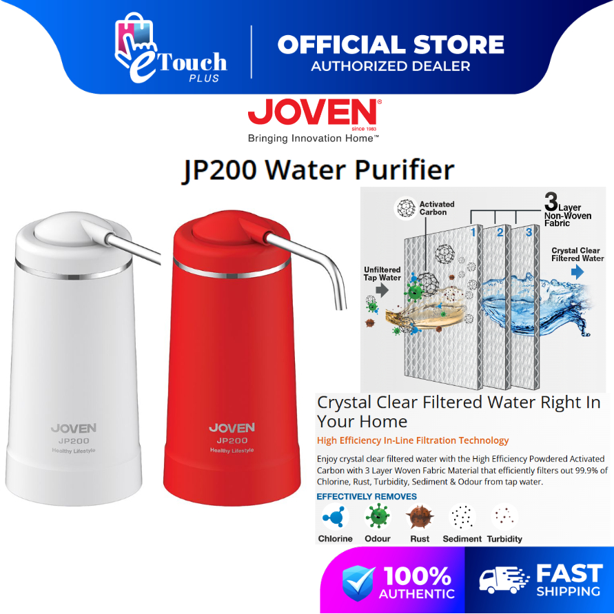 JOVEN Water Purifier [ JP200 ] Inline Filter Cartridge / removal 99.9% chlorine , rust ...