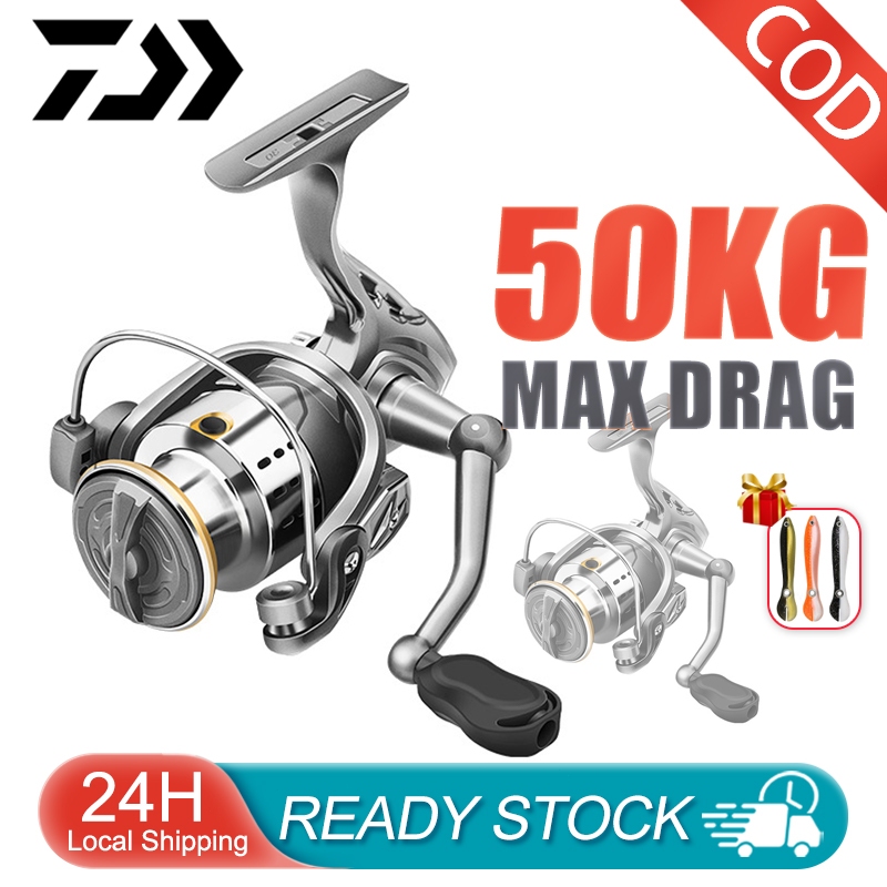 DAIWA Spinning Fishing Reel Mesin Pancing Full Metal Spool Body Handle ...