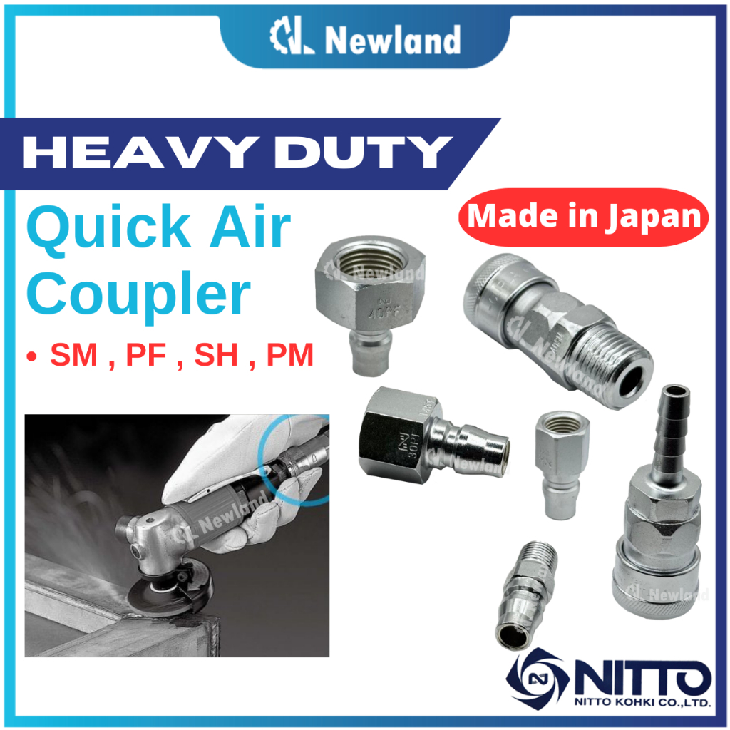 Nitto Kohki Hi-Cupla Air Coupler / Air Hose Connector / Air Hose Fitting (PM, PF, PH, SM, SF, SH ...