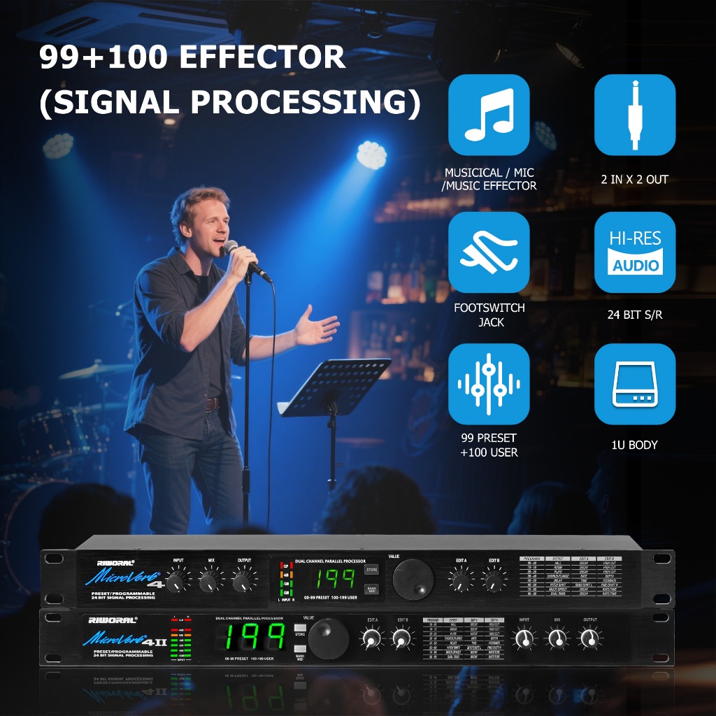 Alesis MicroVerb4 Professional Digital Reverb and Multi Effect DSP ...