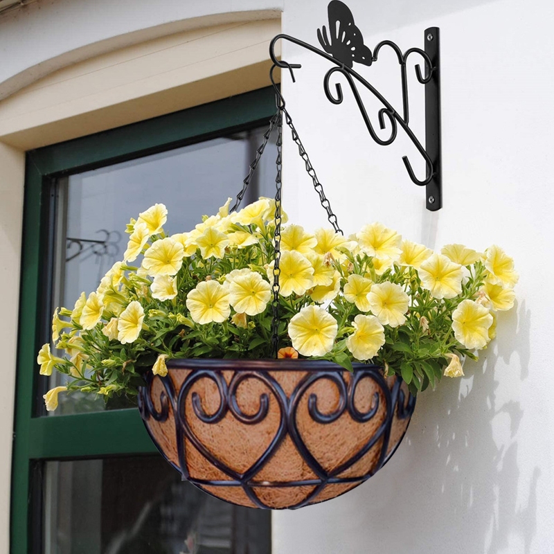 Metal Hanging Planter Basket Plant Holder Hanging Flower Plant Pot Home ...
