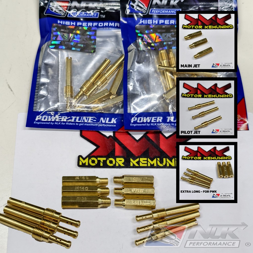 Main Jet & Pilot Jet NLK Performance Extra Long ( For Carburetor PWK ) 26mm 28mm 30mm 32mm 34mm ...