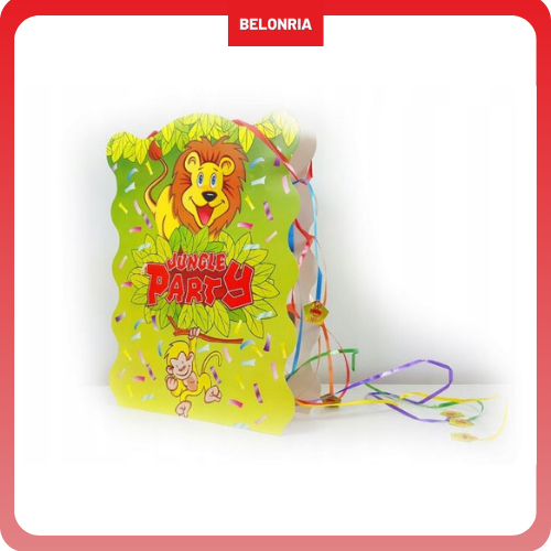 Pinata Bag Pull String Jungle Party Favor Theme Celebrate Fordable ...