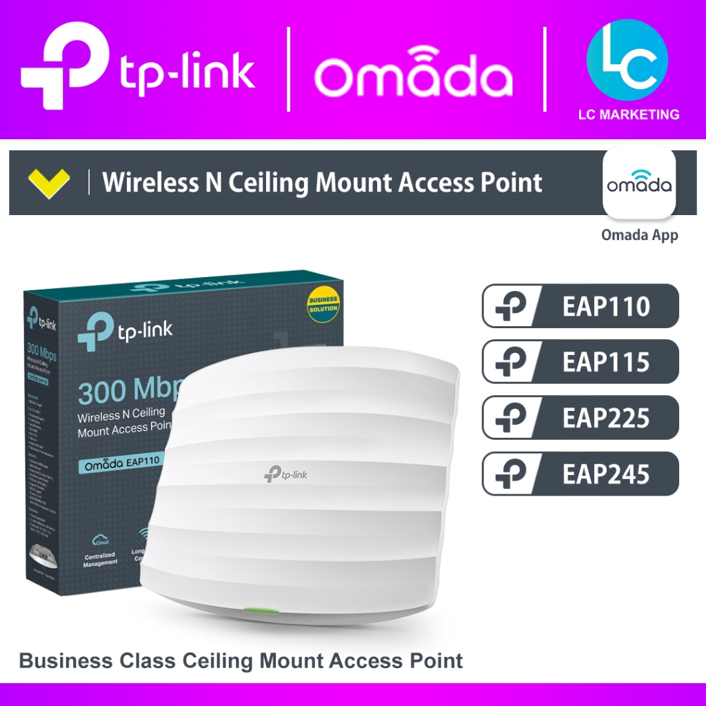 TP-Link Omada EAP110 / EAP115 / EAP225 / EAP245 Ceiling Mount Wi-Fi ...