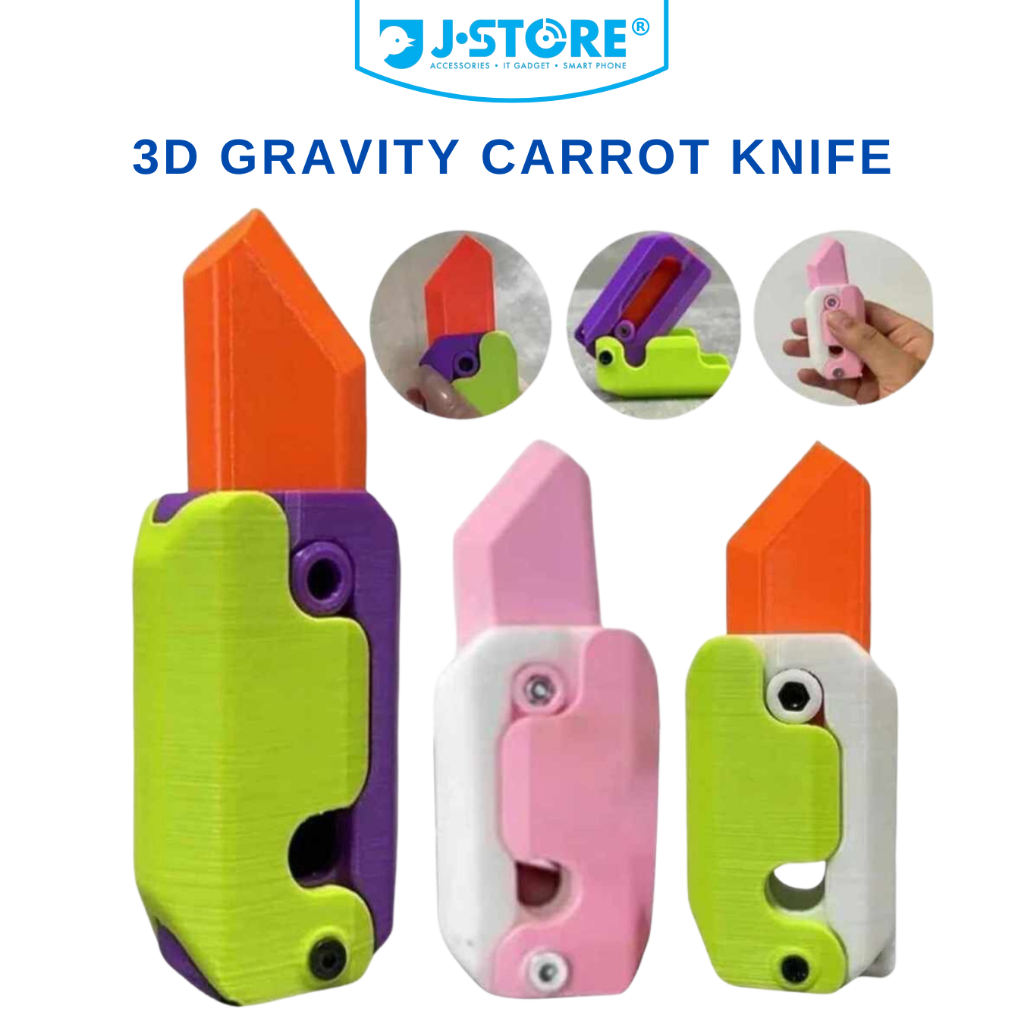 3D Gravity Carrot Knife Carrot Joke Trick Toy Retractable Knives Magic ...