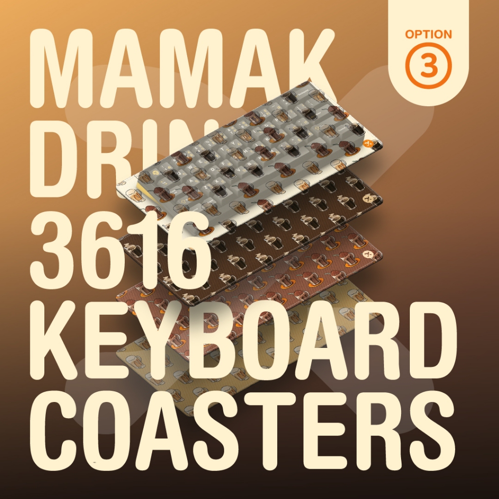 [3616 KEYBOARD COASTERS] Mamak Drinks OP3 | 36cm x 16cm Deskmat for ...