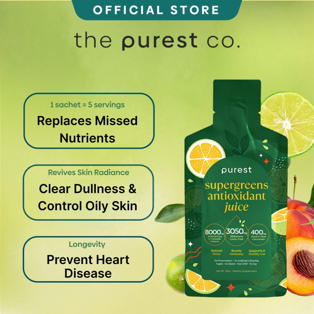 Purest Co Supergreens Antioxidant Dietary Supplement - For Detox ...