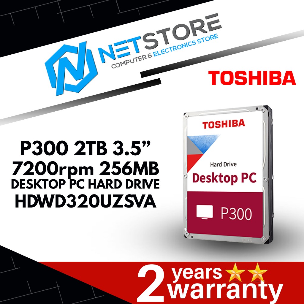 TOSHIBA P300 2TB 3.5” 7200rpm 256MB DESKTOP PC HARD DRIVE - HDWD320UZSVA | Shopee Malaysia