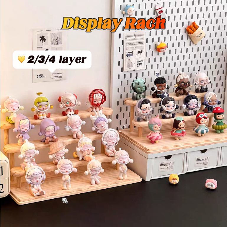 2/3/4/ Tier Wooden display Stand Animation Model Riser Counter Rack ...