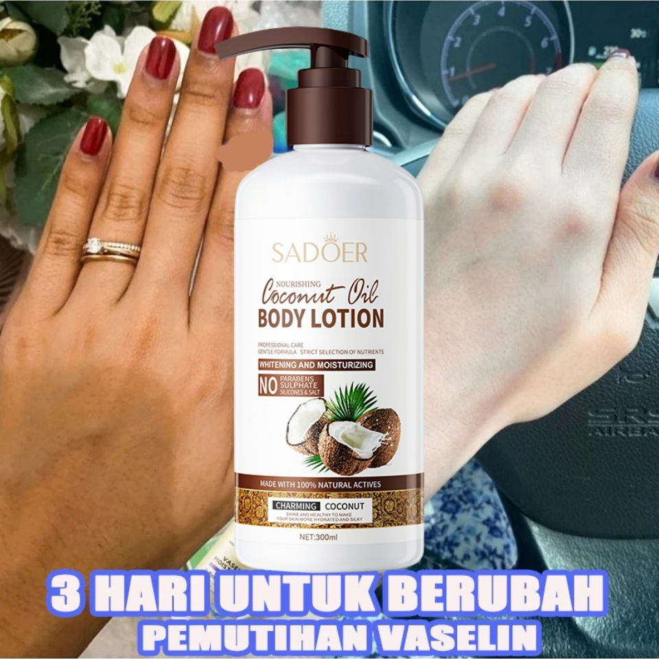 SADOER Coconut Body Lotion Nourishing Coconut oil control Body Care Moisturizing Smoothing ...