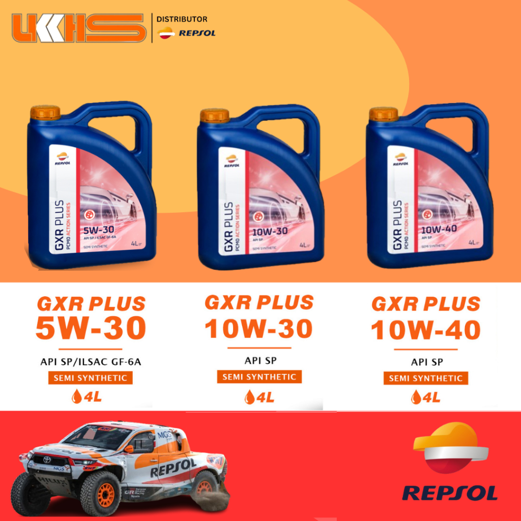 REPSOL GXR PLUS SAE 5W-30 / 10W-30 / 10W-40 API SP SEMI SYNTHETIC ...
