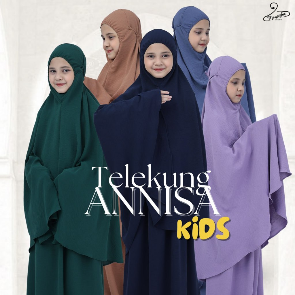 TELEKUNG ANNISA KIDS SET | KAIN PREMIUM CEY CREPE IRONLESS | ADJUSTABLE ...