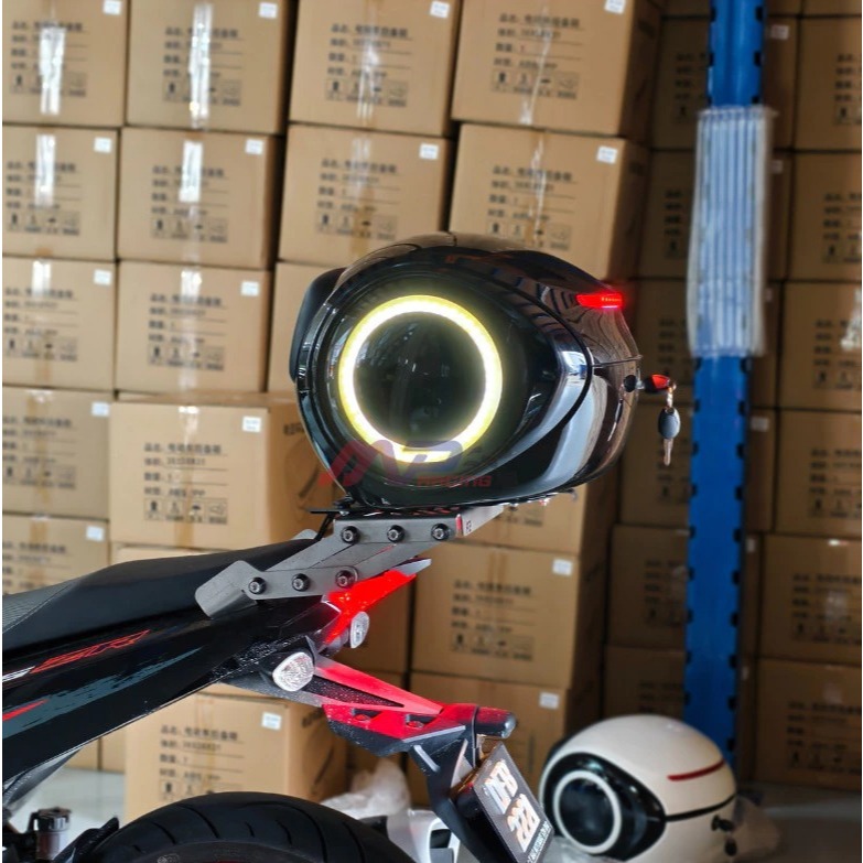 Alien LED Light Brake Light Tail Box Siput Motorcycle Top Box Kotak ...