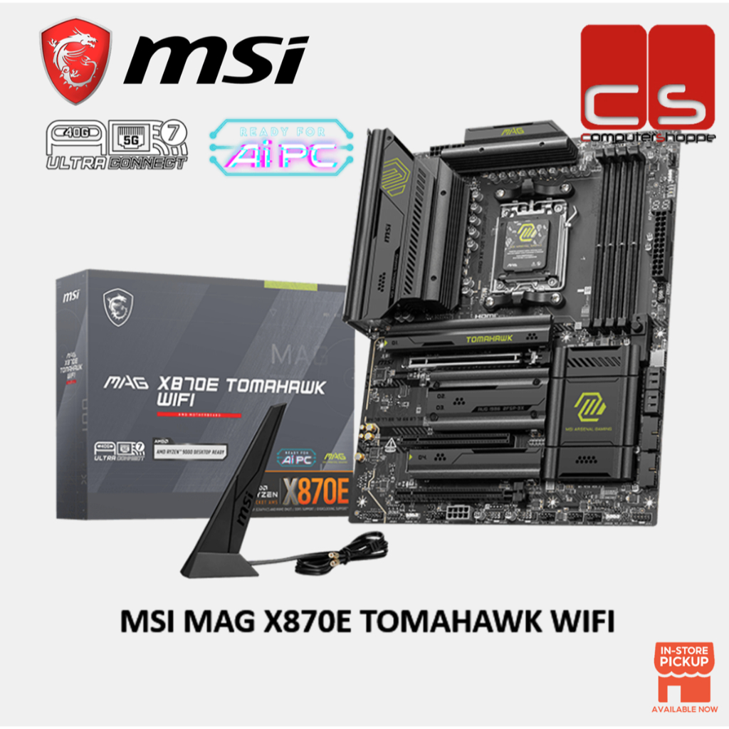 MSI MAG X870E TOMAHAWK WIFI MOTHERBOARD + AMD 8000+9000 Series ...