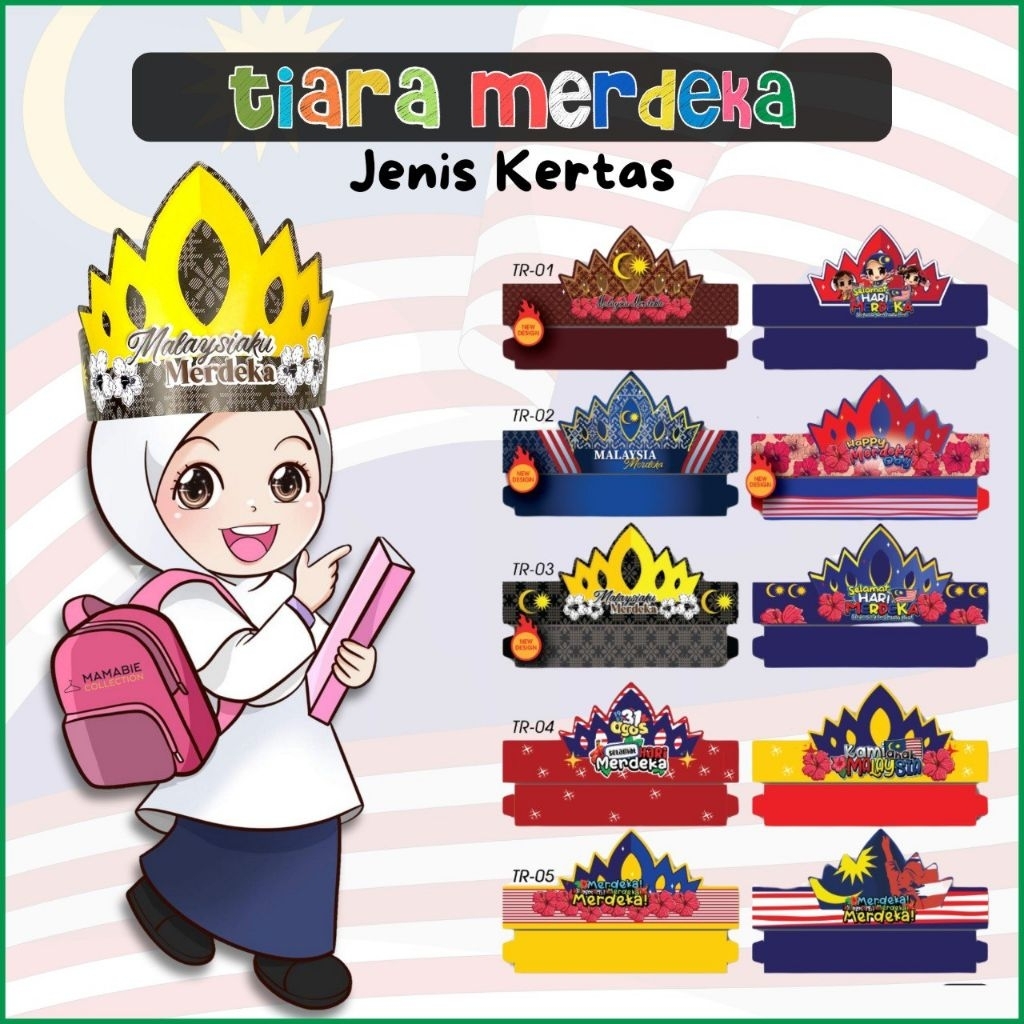 Tiara Merdeka Crown Aksesori Merdeka Kanak-kanak Perempuan Budak 2025 Prop Girl Sekolah Tadika ...