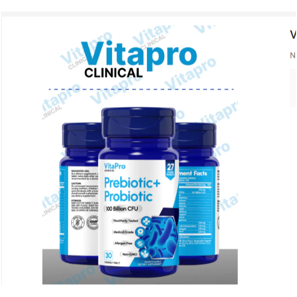 VitaPro Clinical Prebiotic+ Probiotic 100Million CFU 30Tablet. | Shopee ...