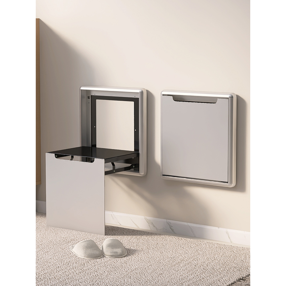 Folding Shoe Changing Stool Wall-Mounted Folding Stool Home Entrance ...