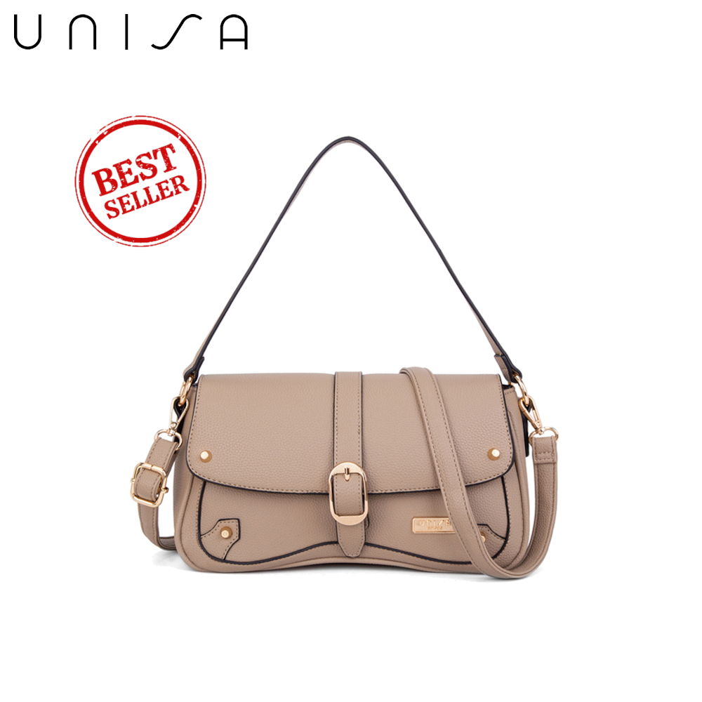 UNISA Pebbled Convertible Top Handle Bag (Black/Brown/Grey/Taupe ...
