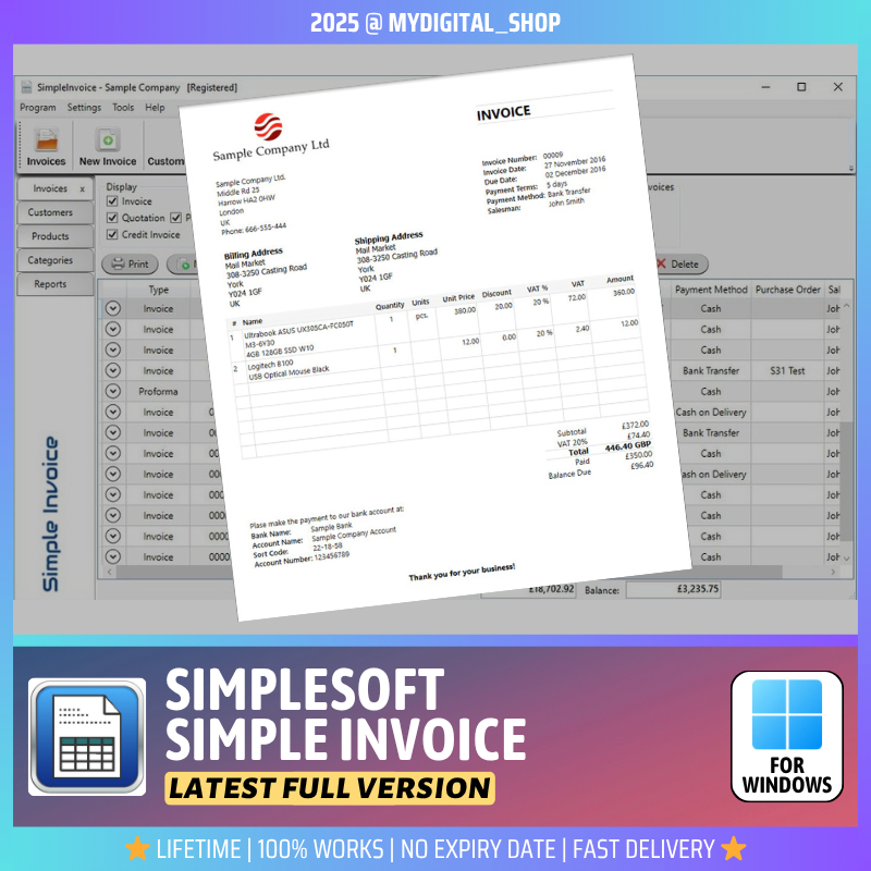 SimpleSoft Simple Invoice 2025 v3.25 | For Windows Only | Full Version | Lifetime 100% Works ...
