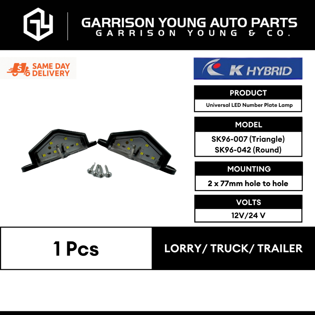 [K-Hybrid] LED License Number Plate Light Lorry Truck Trailer 12V/24V ...