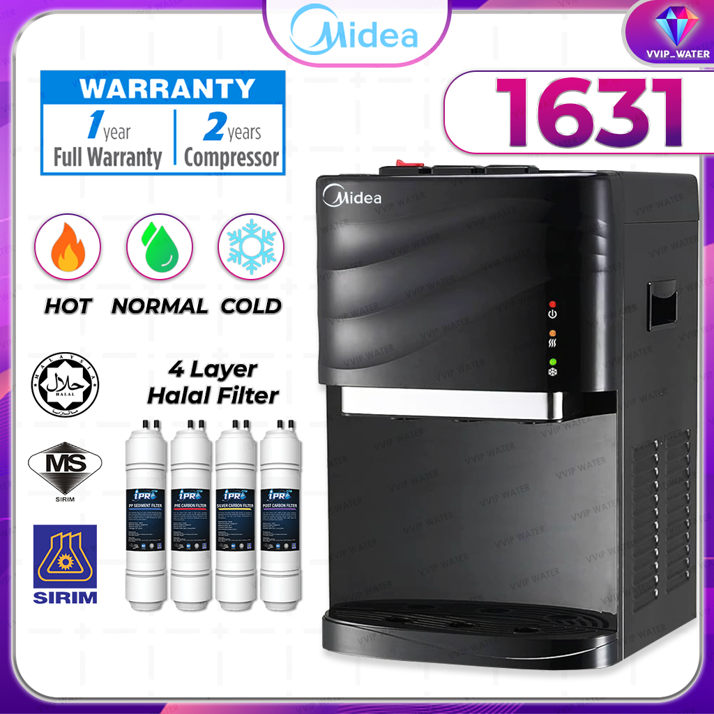 Midea Mild Alkaline Water Dispenser Hot & Warm & Cold Model: 1631 With ...