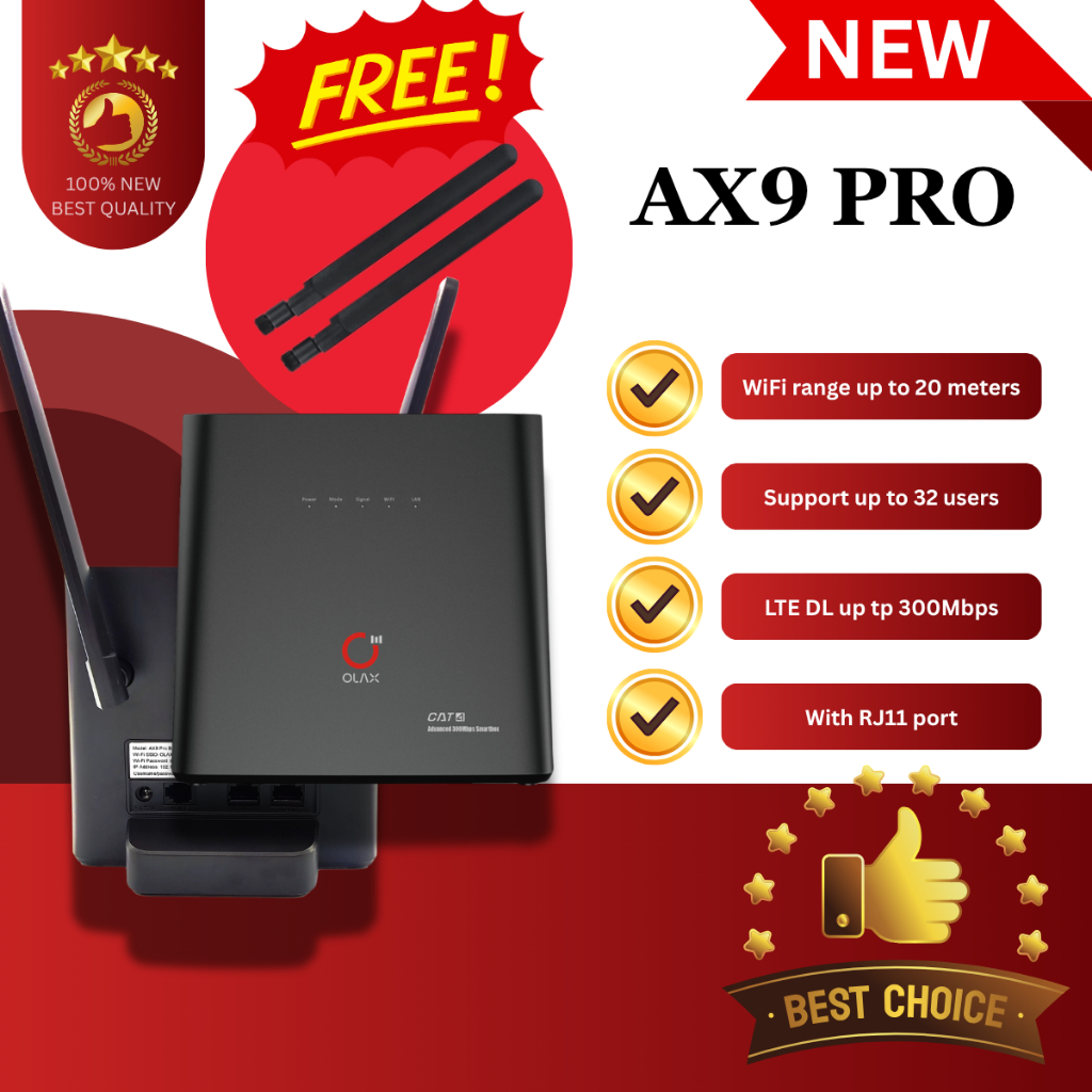 OLAX Ax9 Pro Wifi Router 300mbps Modem with Sim Card Slot 4000Mah ...