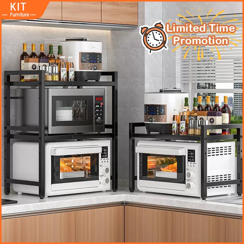 Kit Microwave Rack Oven Rack Rak Dapur Adjustable Retractable Kitchen ...