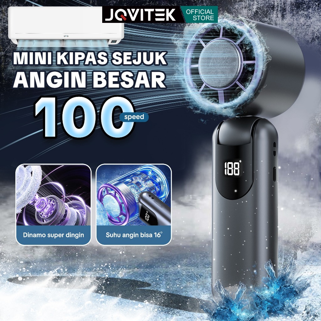 KL Stock! Kipas Mudah Alih Penyejuk Ais 100 Gear Pemegang Telefon Desktop Mini Boleh Dilipat ...