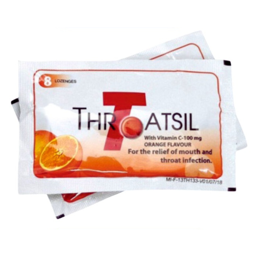 THROATSIL LOZENGES 8'S ORANGE FLAVOUR FOR THE RELIEF OF MOUTH AND ...