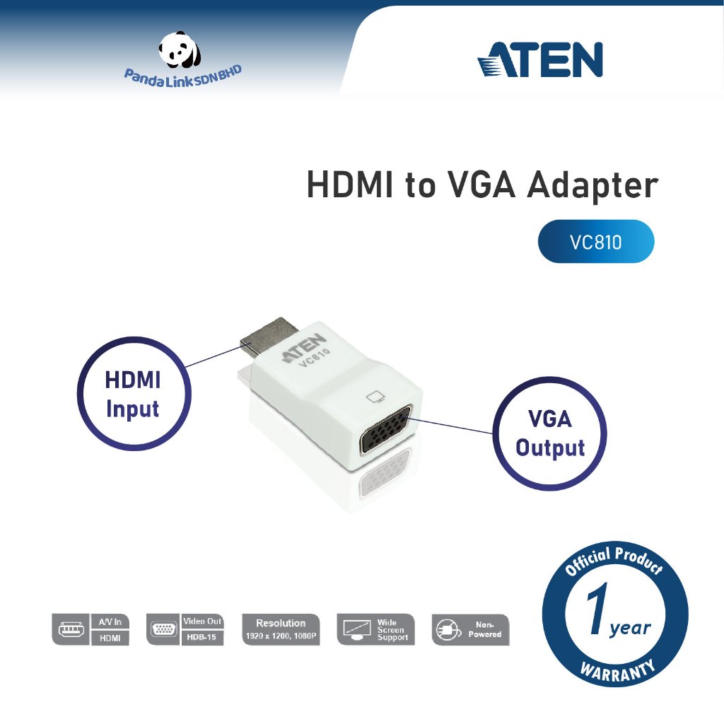 ATEN VC810 ATEN HDMI to VGA Adapter | Shopee Malaysia