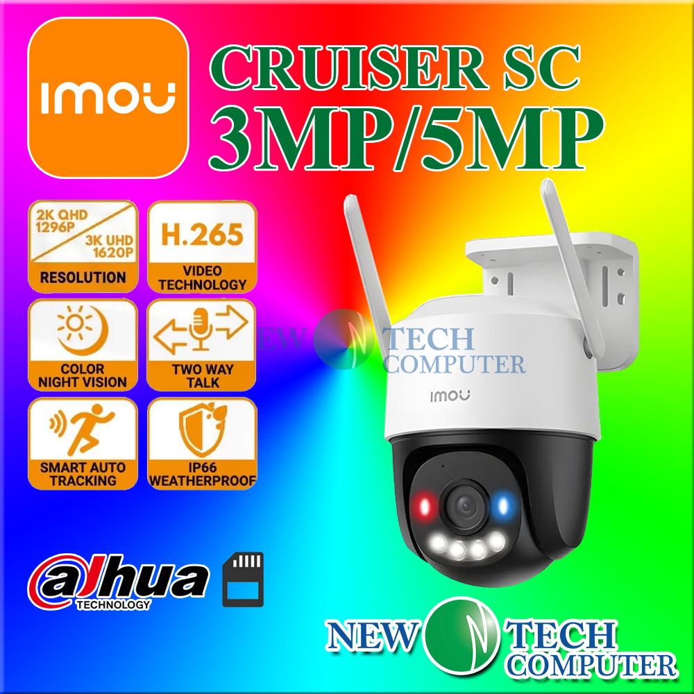 IMOU Cruiser SC 3MP/5MP 2K/3K Pan/Tilt Outdoor IP66 Color Night Vision ...