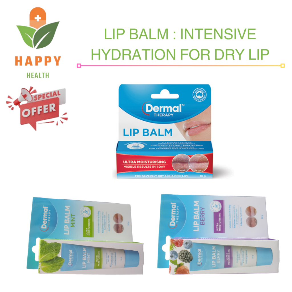 Dermal Therapy Lip Balm 10G - Intensive Hydration for Dry Lip | Shopee ...