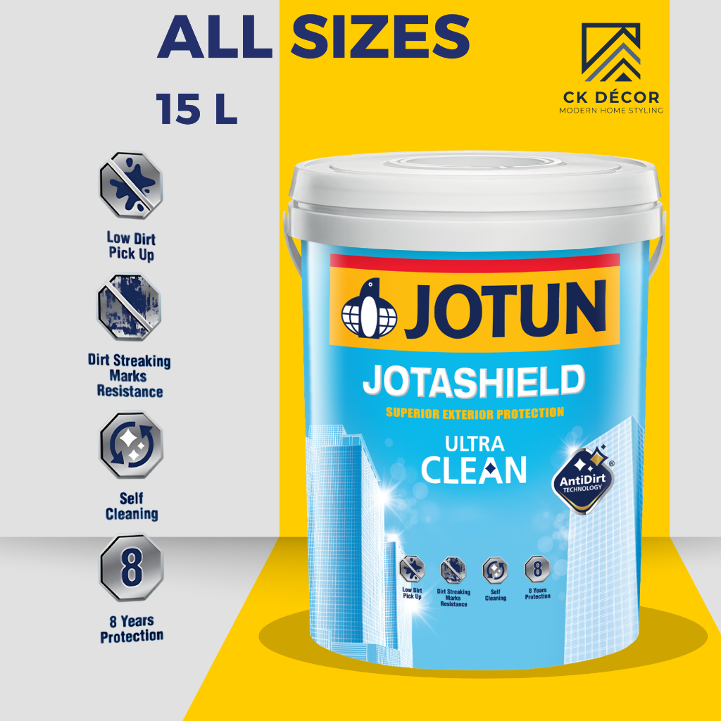 15L Jotun Jotashield Ultra Clean Paint 8 Years Protection Low Dirt ...