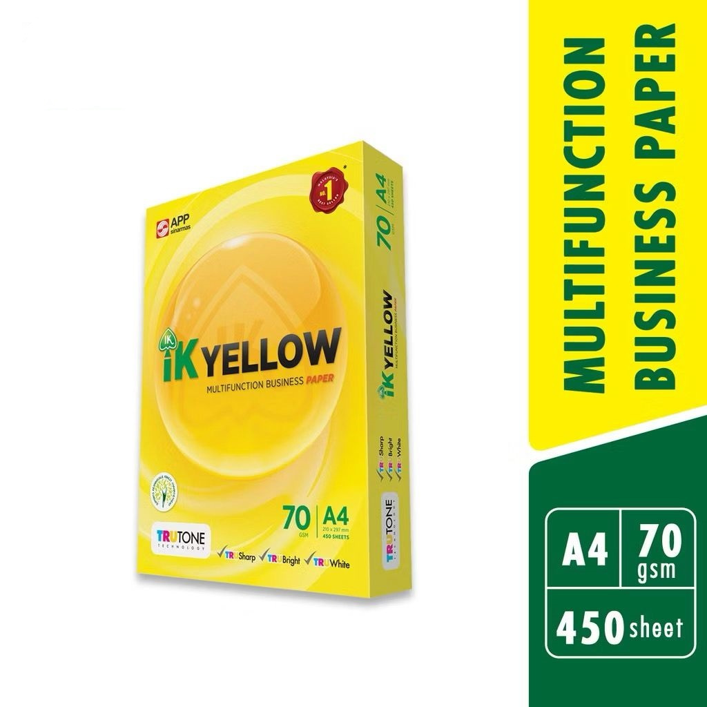 Premium IK Yellow A4 Paper 450s 70g/80g (1 Ream) | Shopee Malaysia