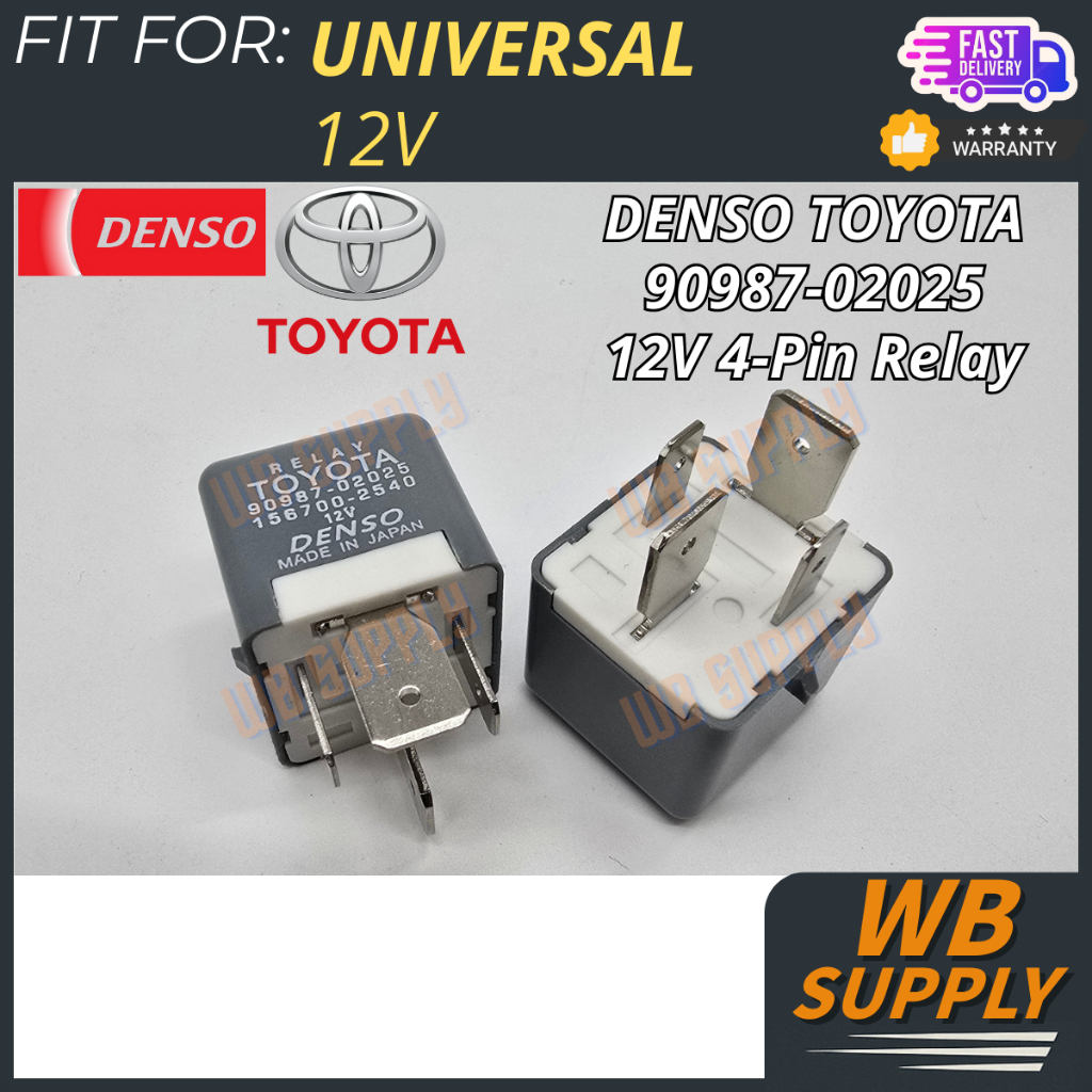 ORIGINAL DENSO Relay 90987-02025 12V 4-Pin – Fog lamp Horn Fan Aircond ...