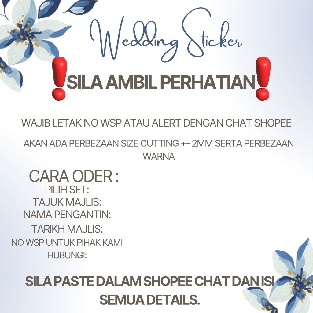 sticker kahwin size bulat pelbagai design Dan size|set H|sticker custom ...