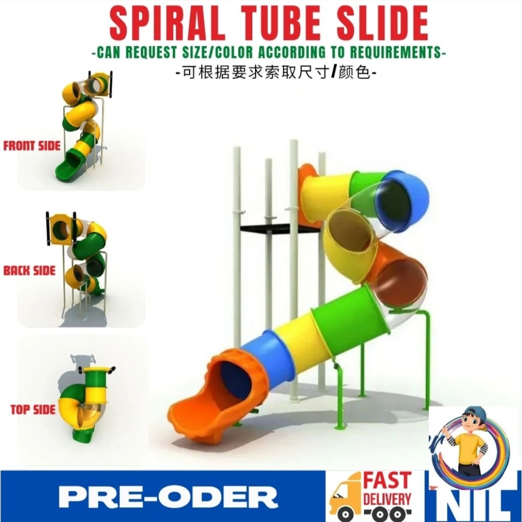 CUSTOMIZED OUTDOOR BACKYARD CHILDREN'S PLASTIC TUBE SLIDE FOR INDOOR ...