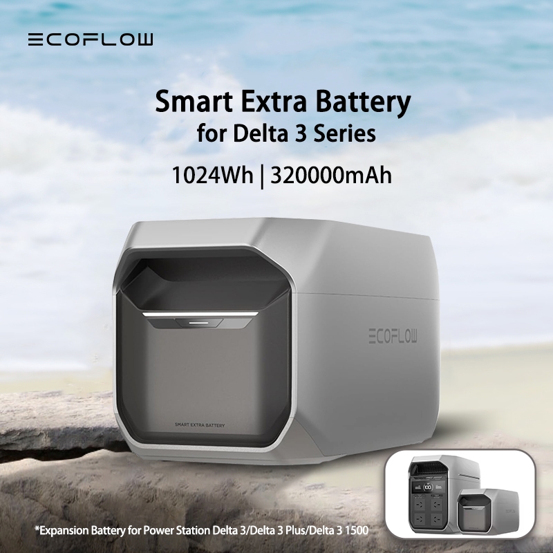 EcoFlow DELTA 3 Series Smart Extra Battery 1024Wh | 320000mAh,Expansion Battery for Power ...