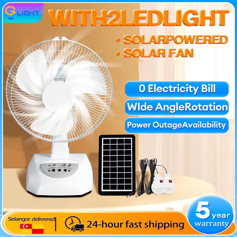 Solar Fan kipas DC Fan Large Wind Portable Fan Desktop ' 16' Ultra Long ...