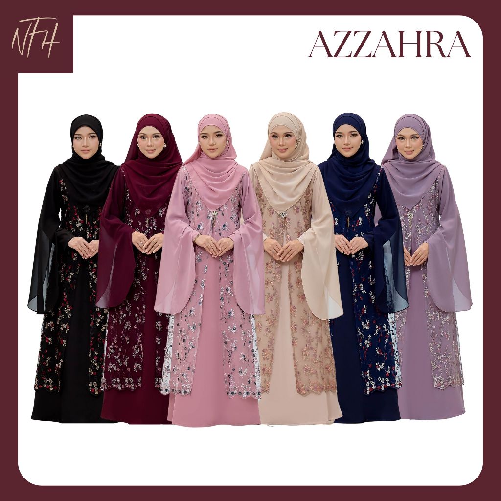 NFH Boutique - AZZAHRA baju jubah muslimah lace cantik + material como ...