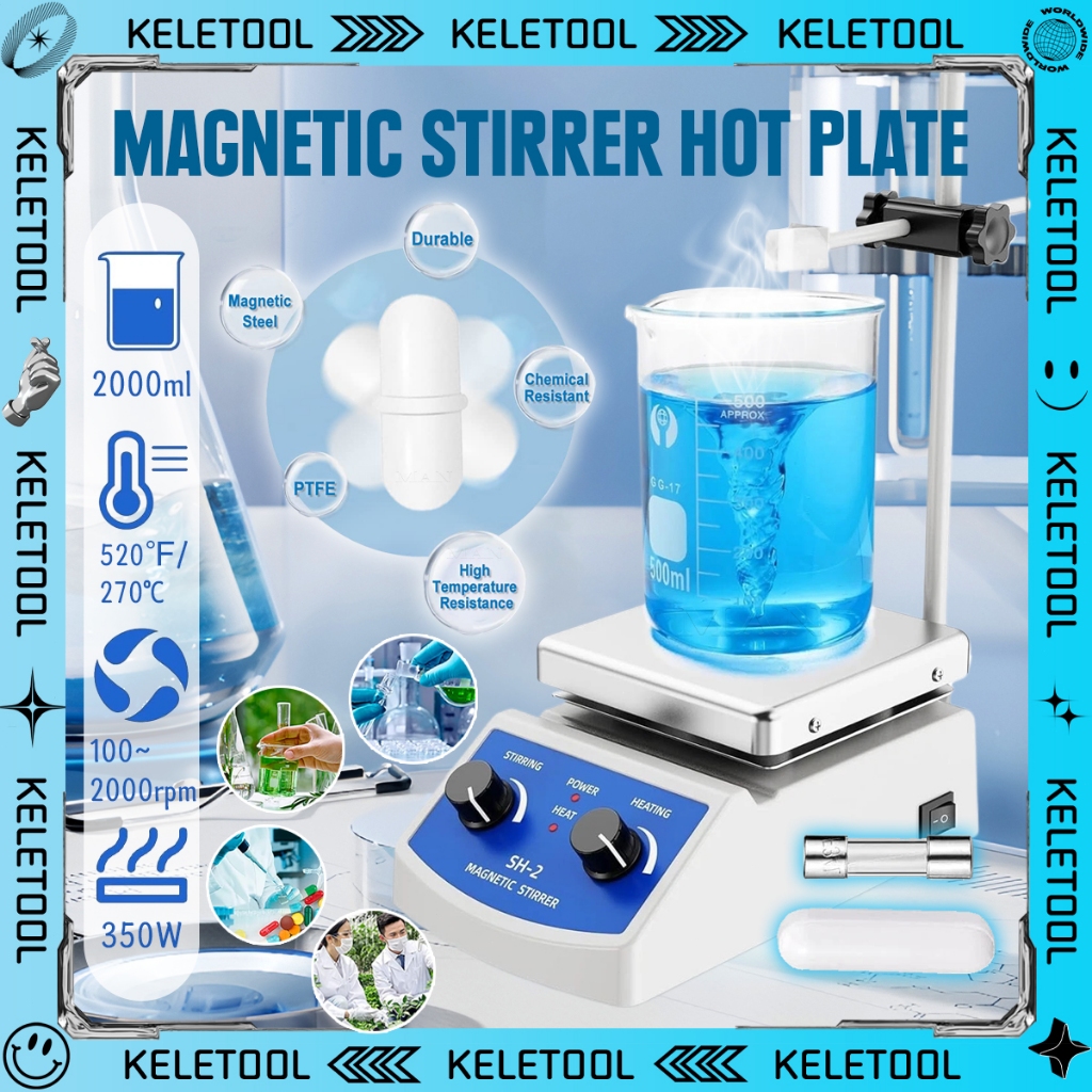 Heating Magnetic Stirrer Hot Plate 2000ml Lab Stirrer Mixer 100~2000rpm ...