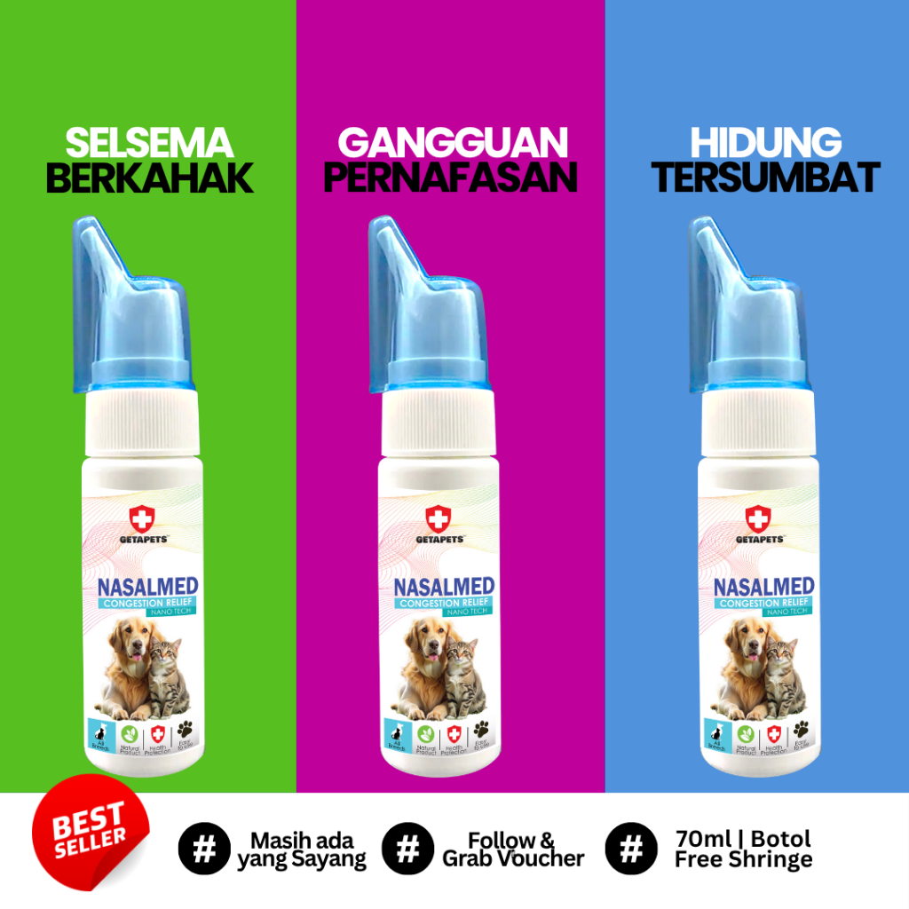 𝗡𝗔𝗦𝗔𝗟𝗠𝗘𝗗 𝗦𝗣𝗥𝗔𝗬 - Selsema . Hidung Tersumbat . Hingus . Bersin Kucing ...