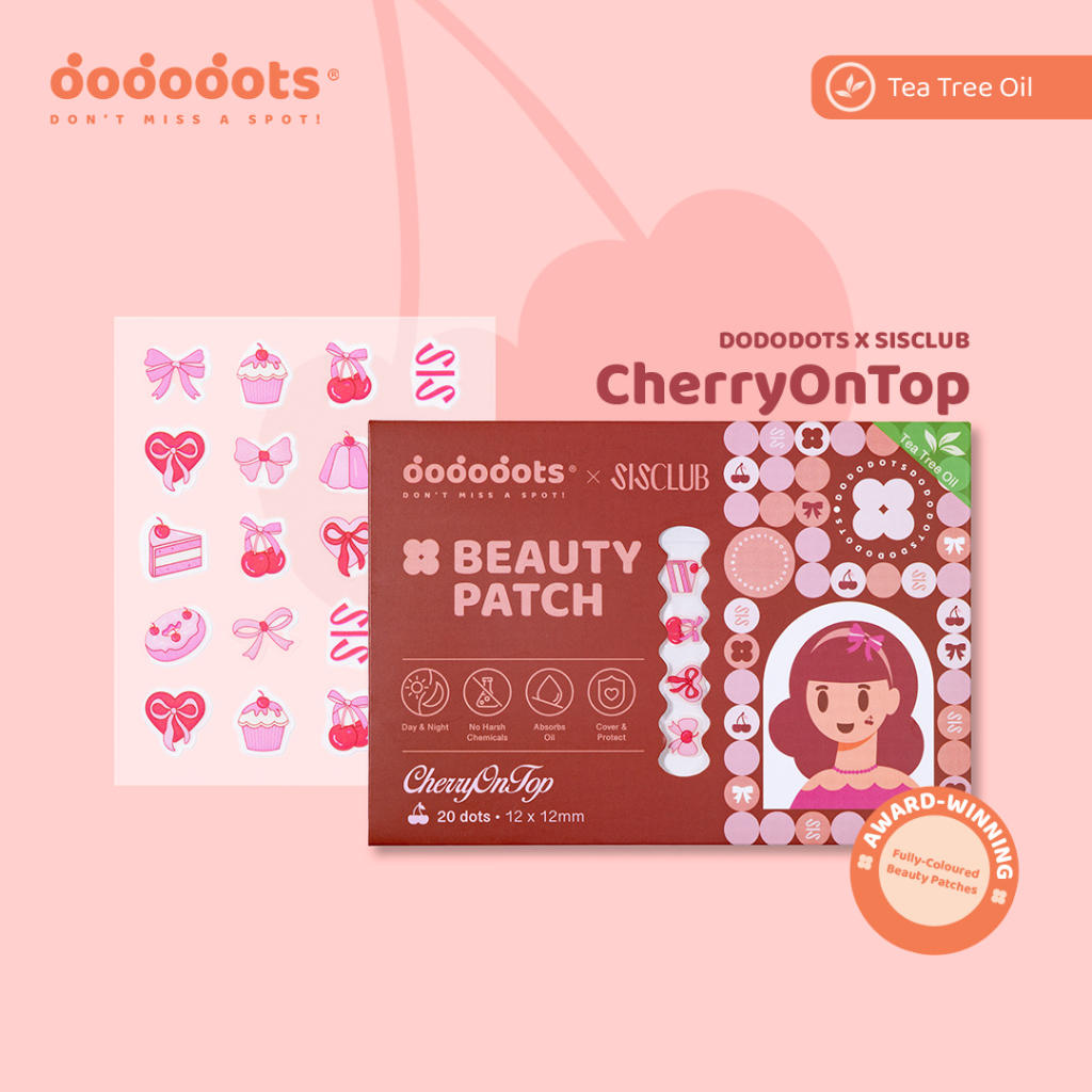 Dododots Pimple Patch - SISCLUB "Cherry On Top" | Clinical-Grade Hydrocolloid Acne Patches w Tea ...