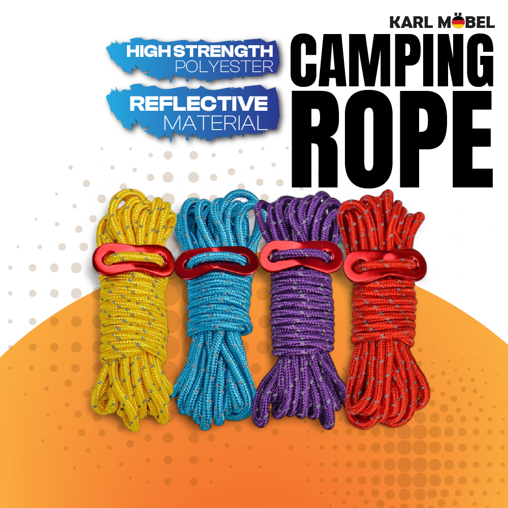 Camping Rope 4M Tali Khemah Tali Reflective Flysheet Wind Rope Tent ...