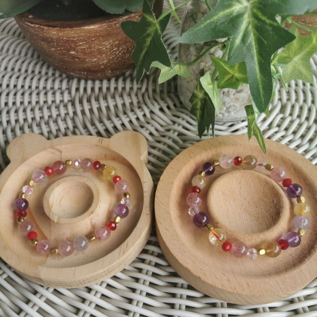 Super 8 Rainbow Radiance Genuine Mixed Rutile Crystal Stretch Bracelet | Shopee Malaysia