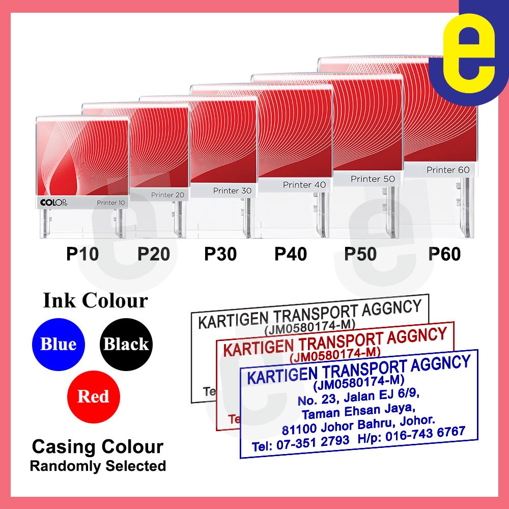 Colop Self inking stamp custom rubber stamp Nama Company Address Bank ...