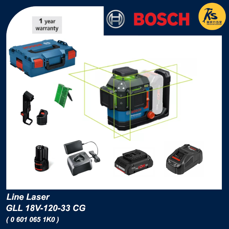 BOSCH Line Laser GLL 18V-120-33 ( 0 601 065 1K0 ) | Shopee Malaysia
